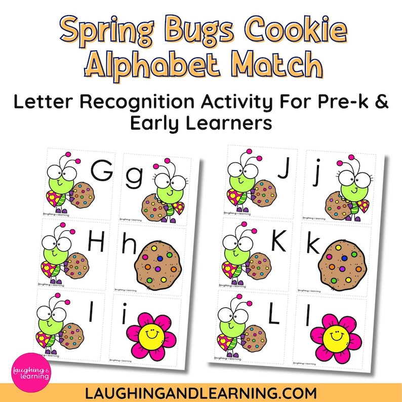 Spring Bugs Cookie Alphabet Match - Letter Recognition Activity for ...
