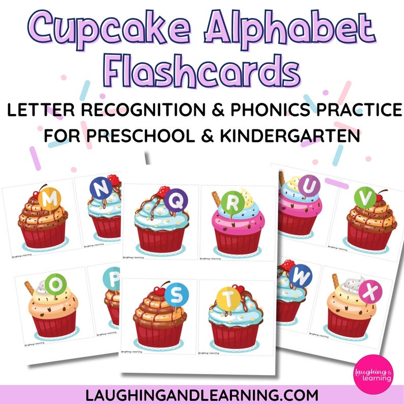Cupcake Alphabet Flashcards | Letter Recognition & Phonics Practice for ...