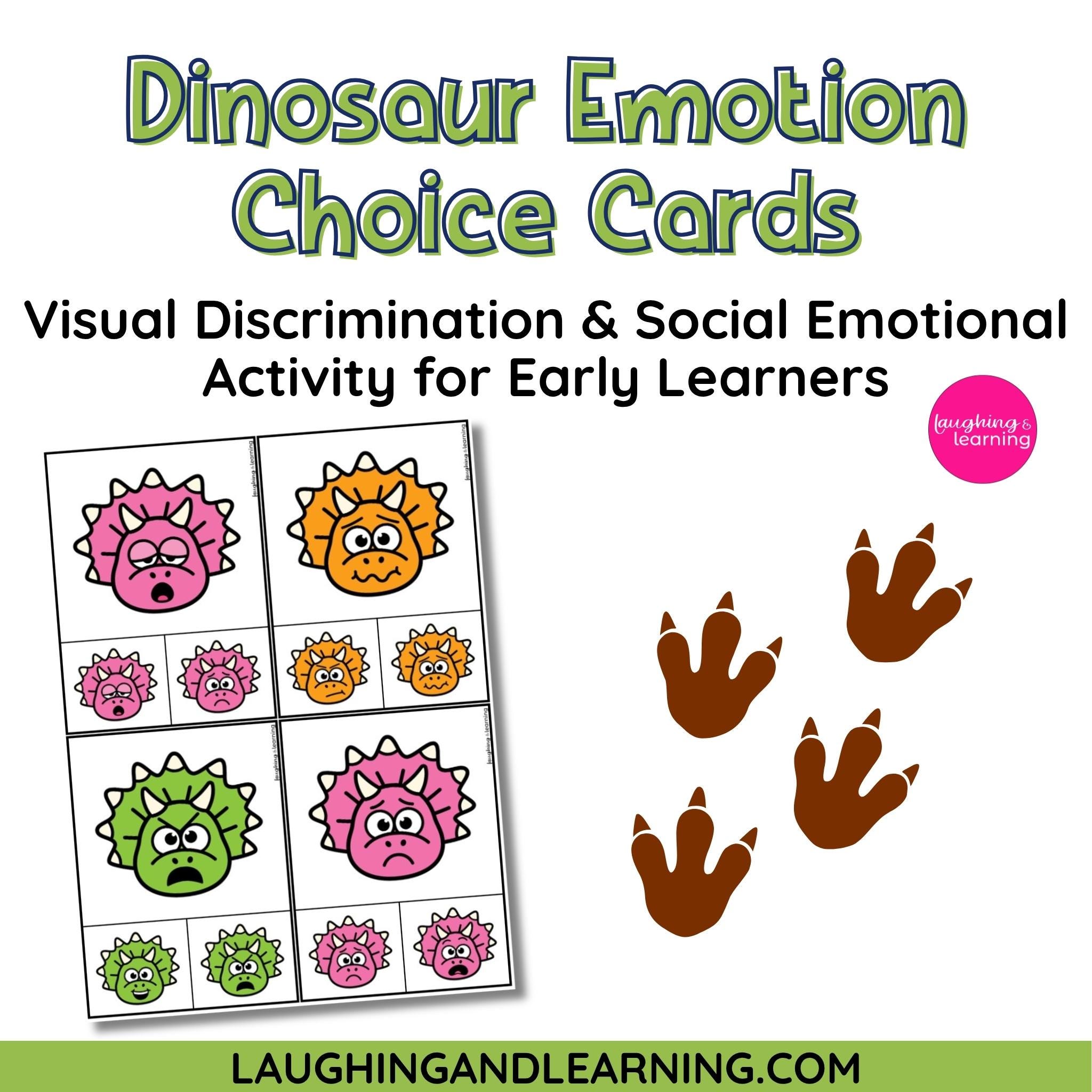 Dinosaur Emotion Choice Cards - Visual Discrimination & Social ...