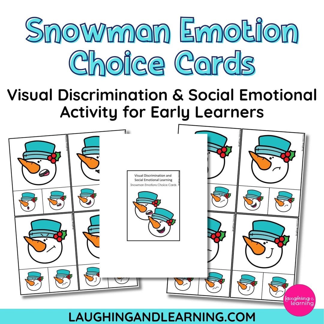 Snowman Emotion Choice Cards - Visual Discrimination & Social Emotional ...