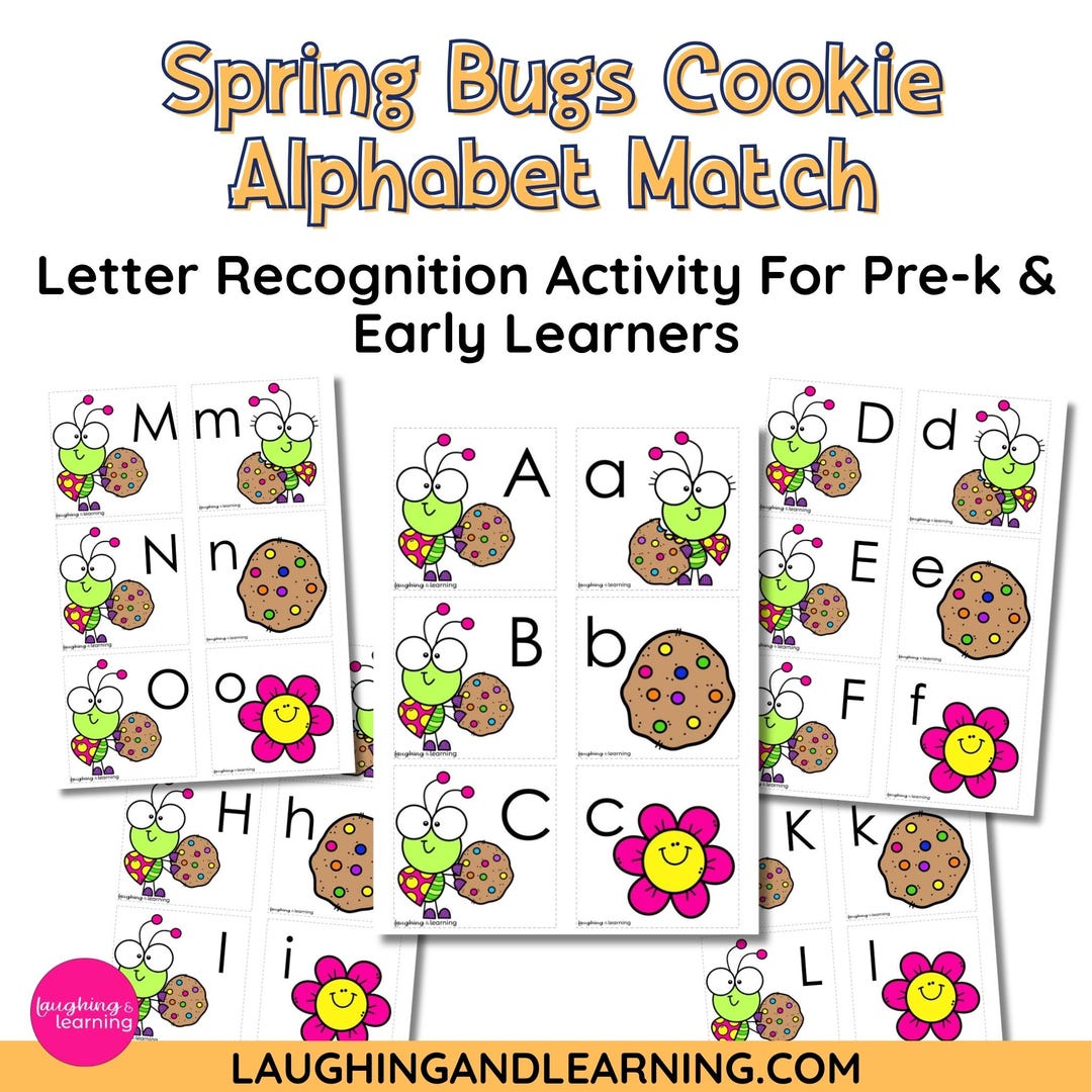 Spring Bugs Cookie Alphabet Match - Letter Recognition Activity for ...