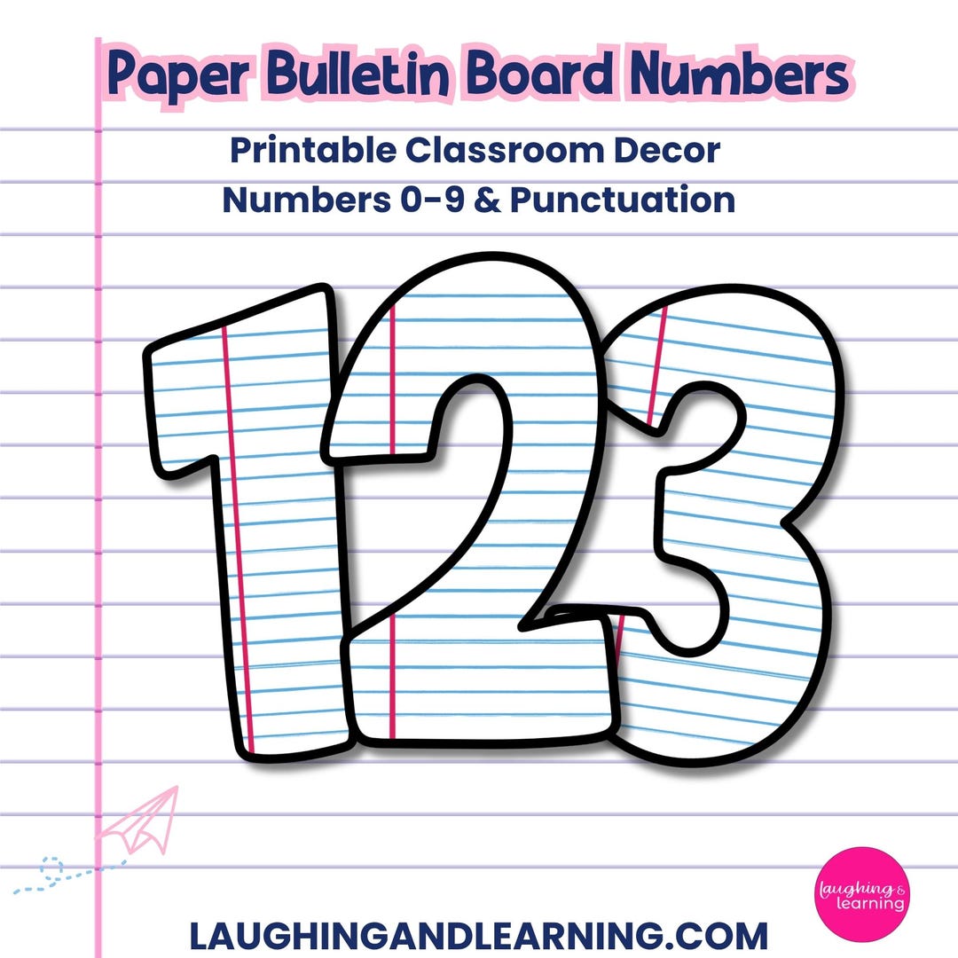 Paper-theme Bulletin Board Numbers, Numbers 0-9 & Punctuation ...