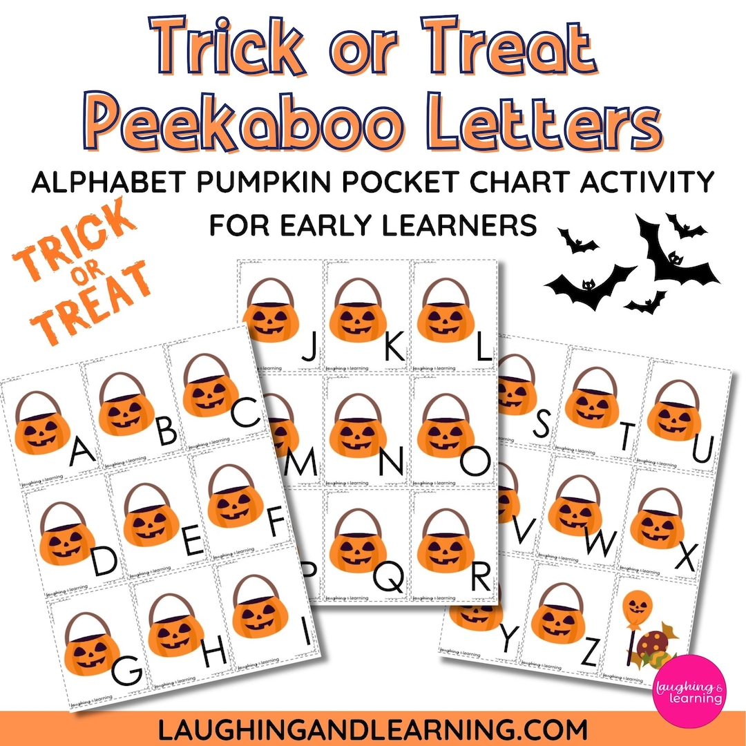 Trick or Treat Peekaboo Letters, Alphabet Pumpkin Pocket Chart Activity ...