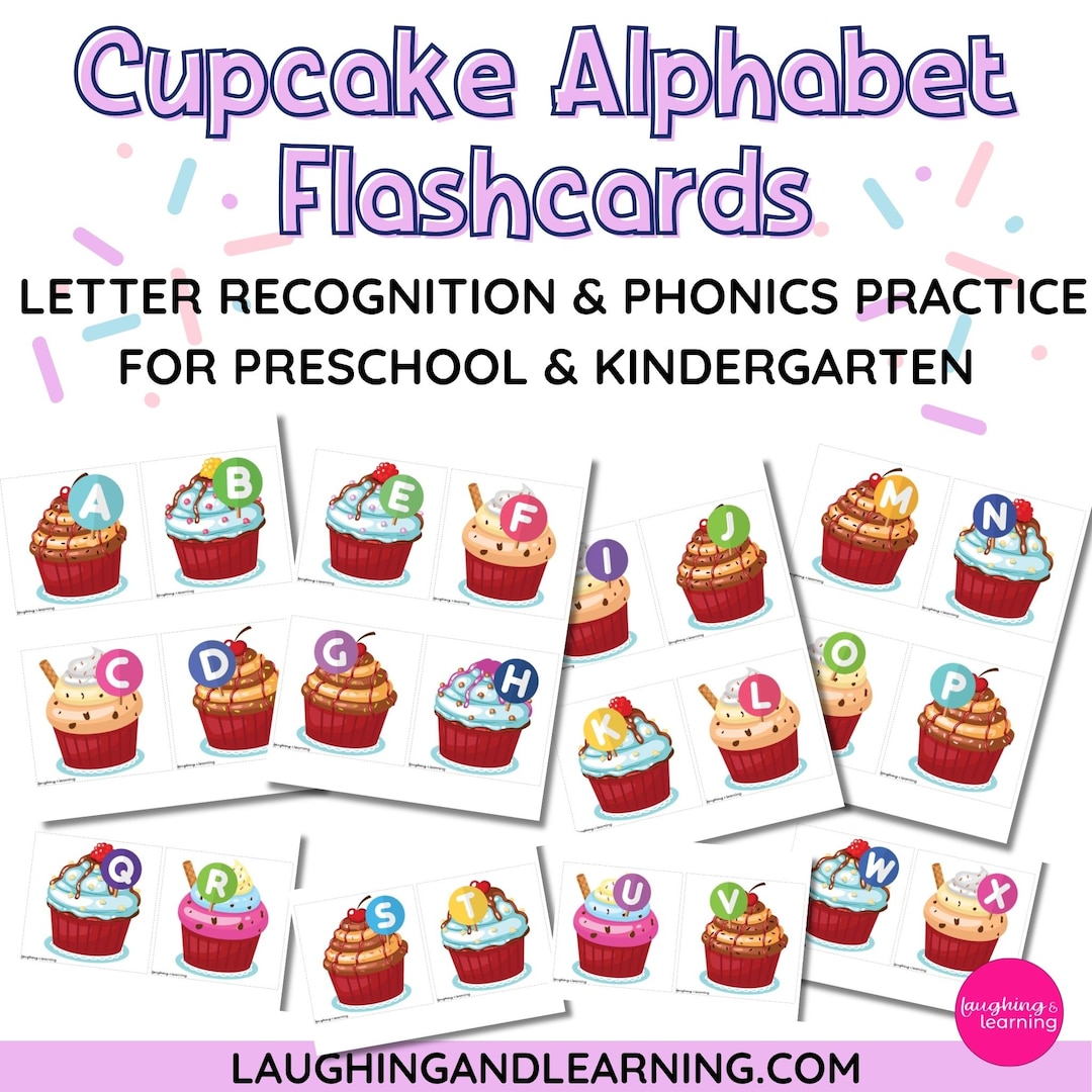 Cupcake Alphabet Flashcards | Letter Recognition & Phonics Practice for ...