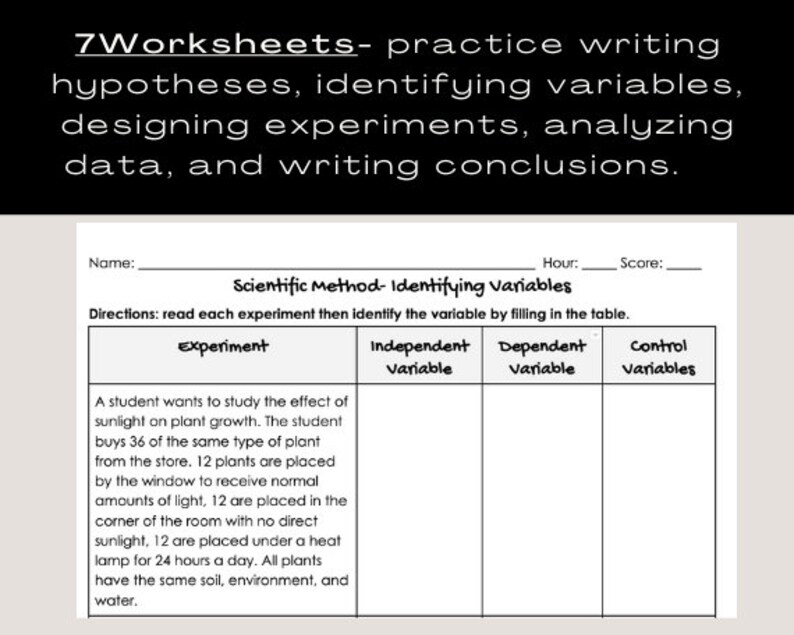 Scientific Method Worksheet Bundle- Printable - Etsy