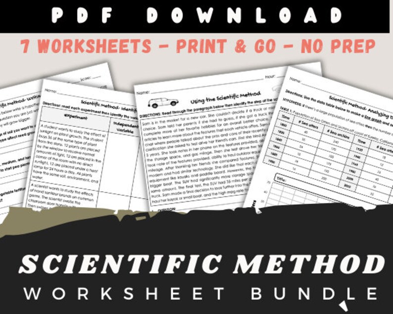 Scientific Method Worksheet Bundle- Printable - Etsy