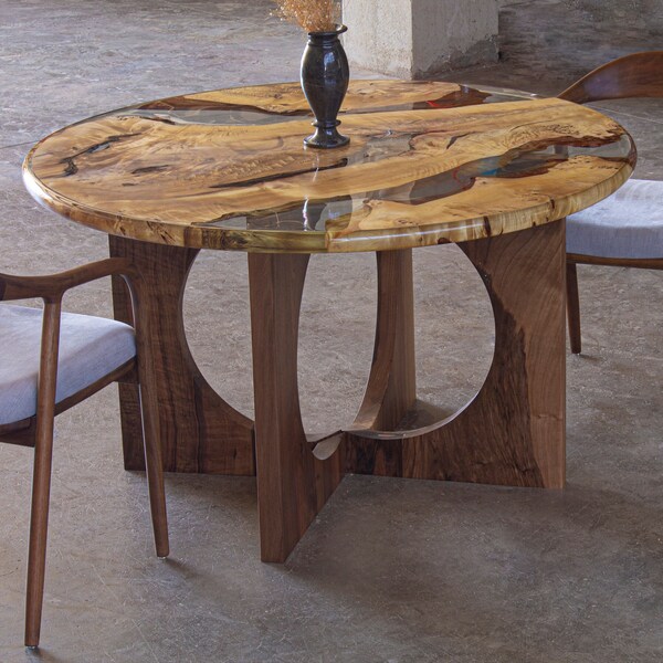 Live Edge Round Dining Table - Etsy