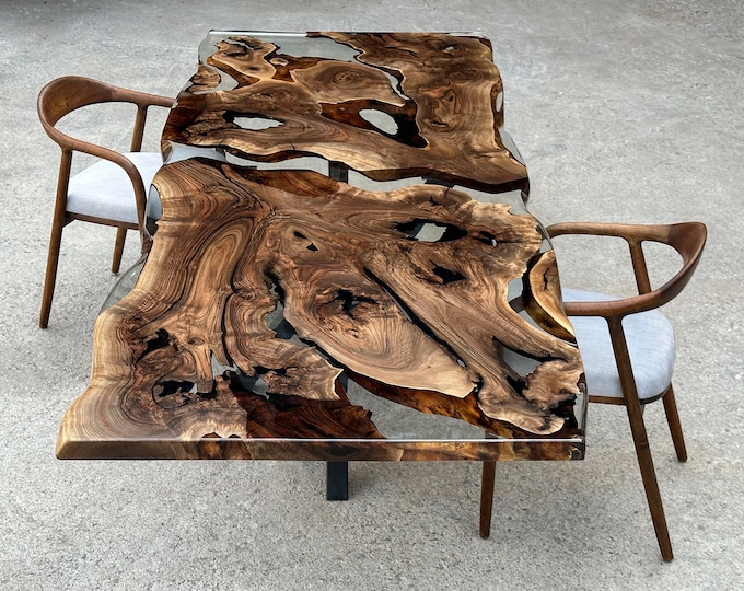 Epoxy Walnut Dining Table, Epoxy Table Tops, Epoxy Table Live Edge ...
