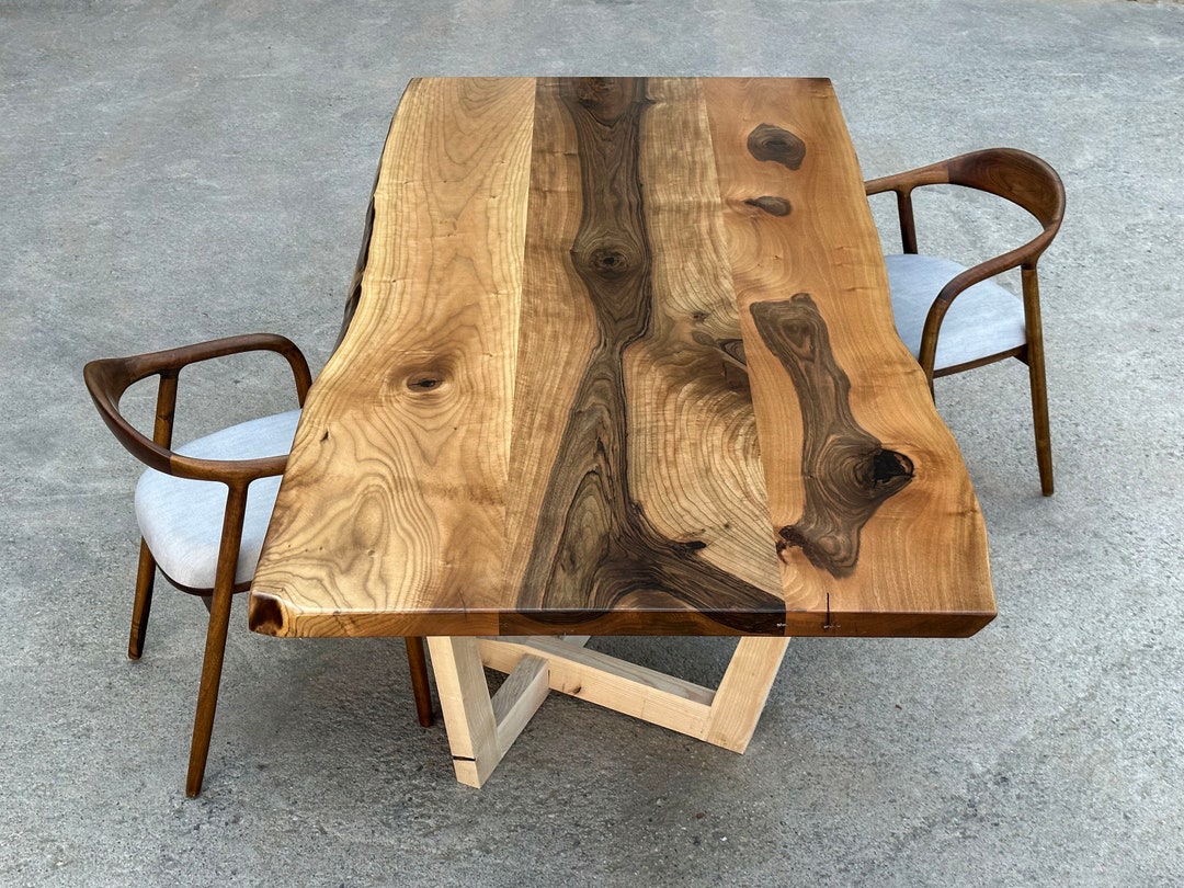 Live Edge Table, Walnut Dining Table Top, Farmhouse Table, Rustic ...