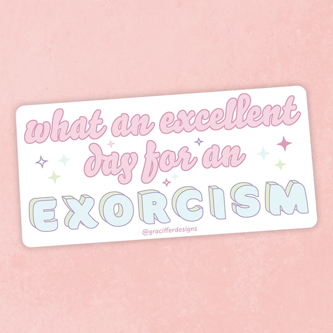 Pastel Goth Exorcism Sticker - Creepy Cute Vinyl Decal for Laptop, Cute ...