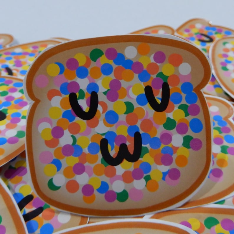 Fairy Bread Sticker Uwu Sprinkles and Bread Australian Toast | Etsy