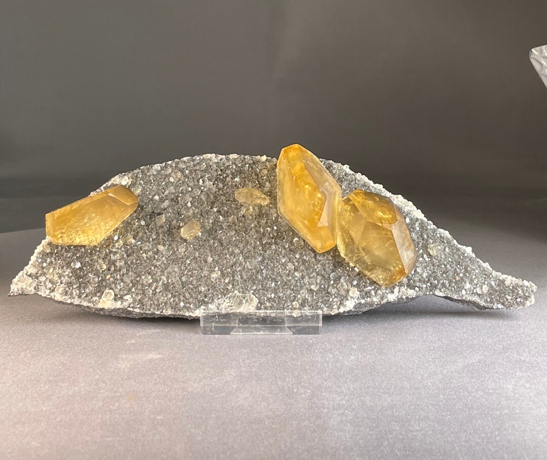 Yellow Calcite Matrix With Quartz - Etsy