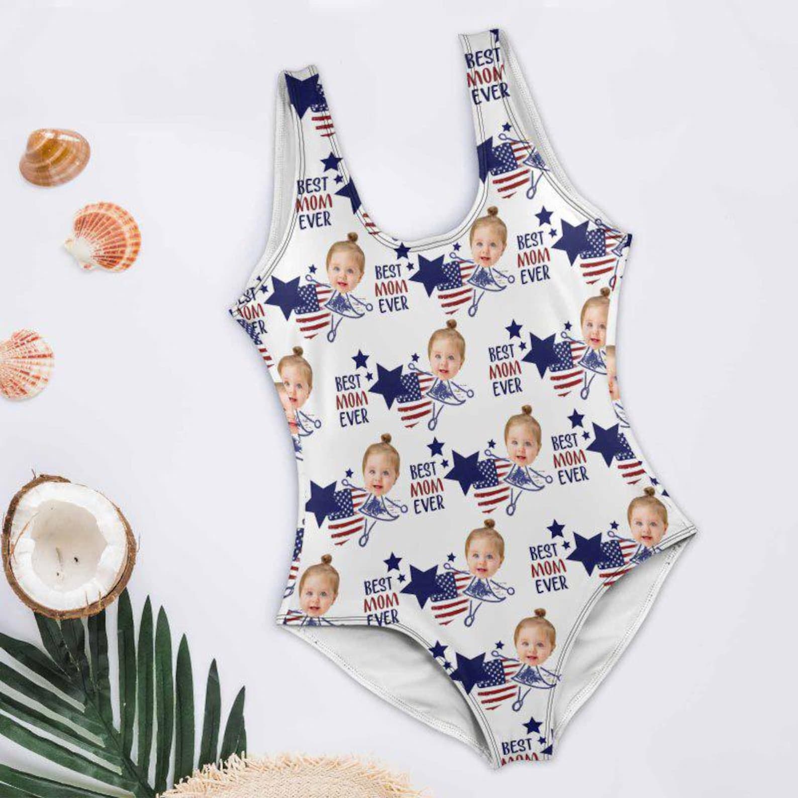 Custom Face One Piece Swimsuit, Personalized Photo Bathing Suit for ...
