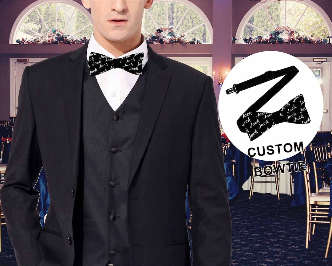 Custom Bow Tie With Name, Customized Bow Tie for Banquet, Custom Bow ...