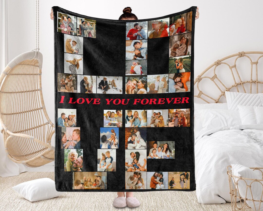 Custom Photo Blanket for Girlfriend Boyfriend Gifts, Personalized Picture Blankets for Christmas ...