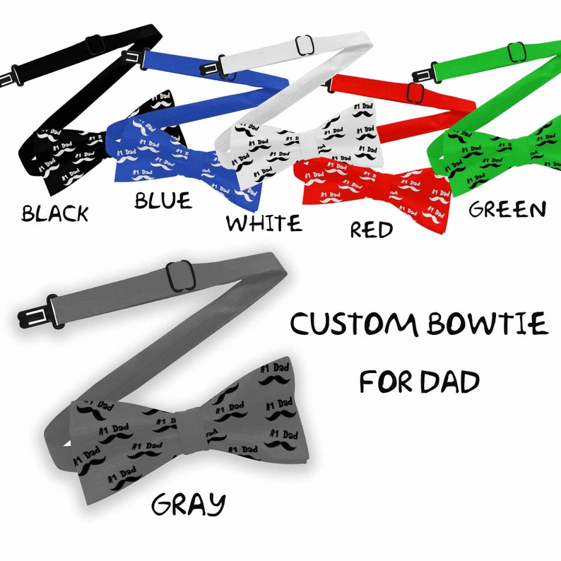 Personalized 1 Dad Bow Tie Custom Text Bowties for Him - Etsy