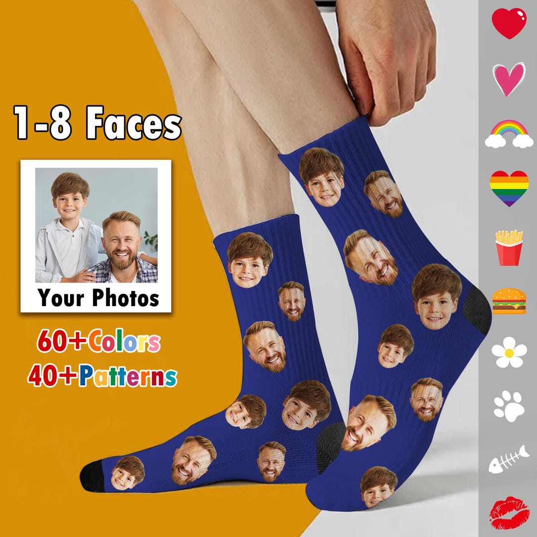 Custom Face Socks,personalized Funny Socks With Face,custom Sock With ...