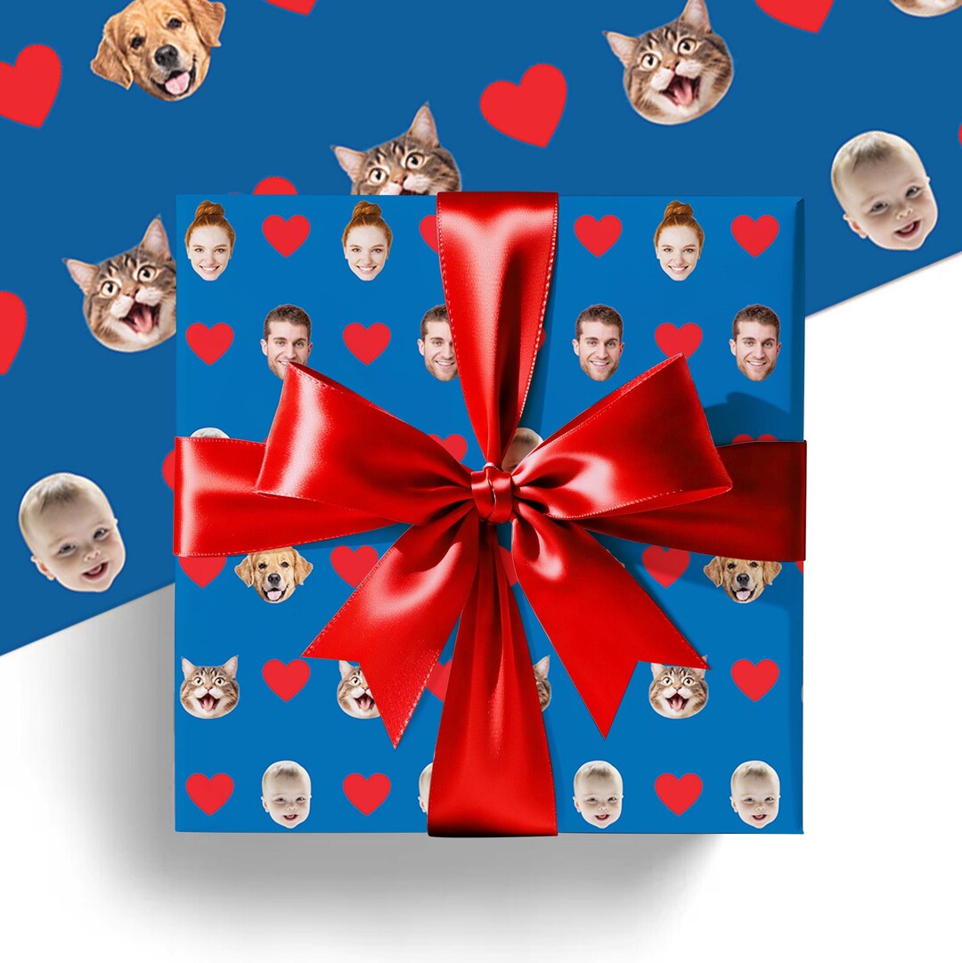 Custom Face Wrapping Paper,personalized Photo Giftwrap - Etsy