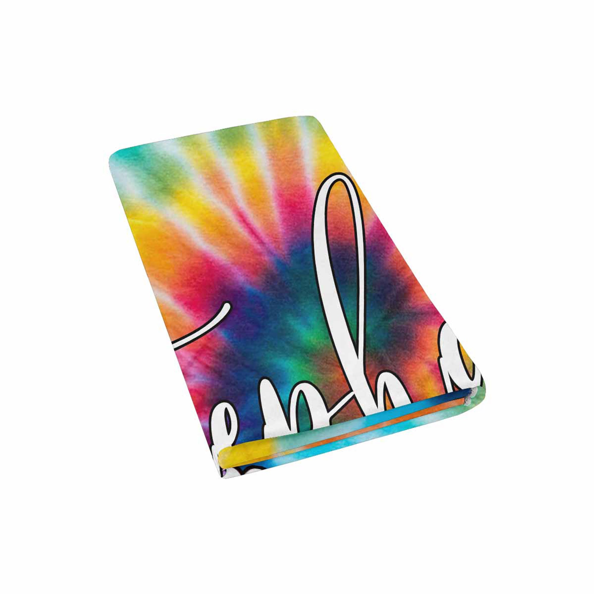 Personalized Name Tie Dye Beach Towel Rainbow Tie Dye Custom Etsy