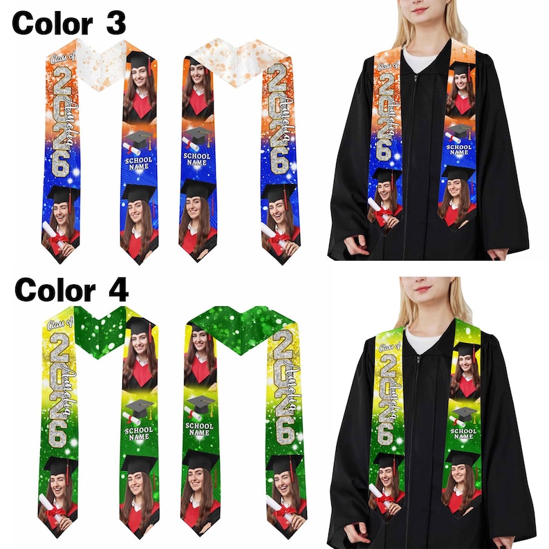 Custom Graduation Stole Class of 2026, Customized Congratulations Sash ...