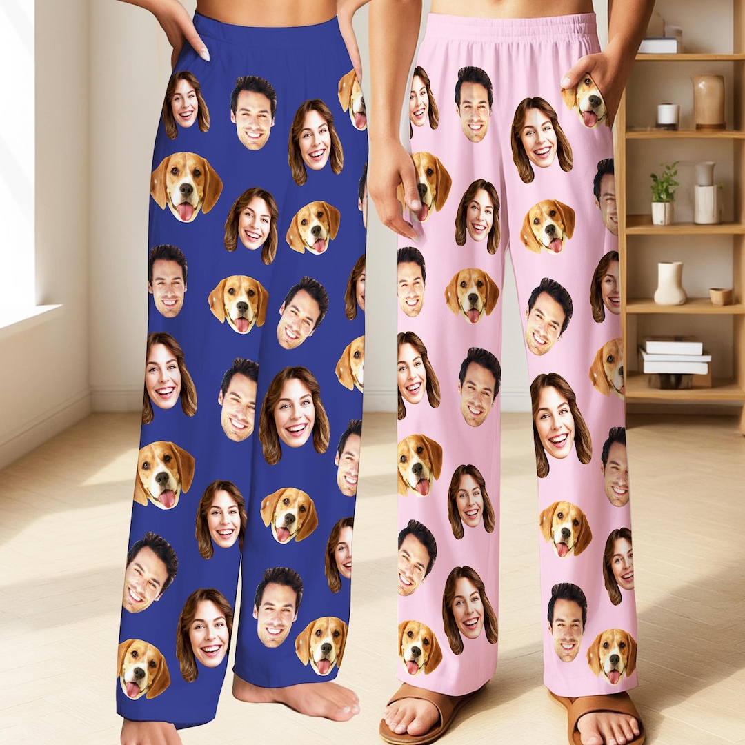 Custom Face Pajama Pants,personalized Photo Pajamas,christmas ...