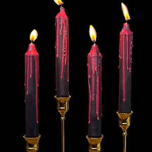 Black Red Taper Candles,blood Dripping Candle,halloween Candle,gothic ...