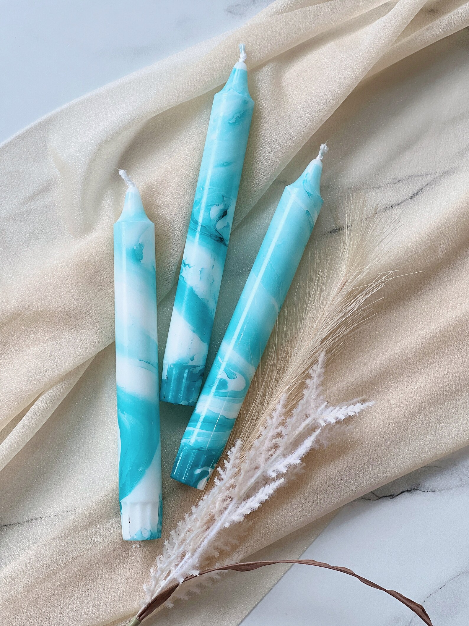 Marble Dinner Candles,colourful Candles,soft Pastel Taper Candles ...