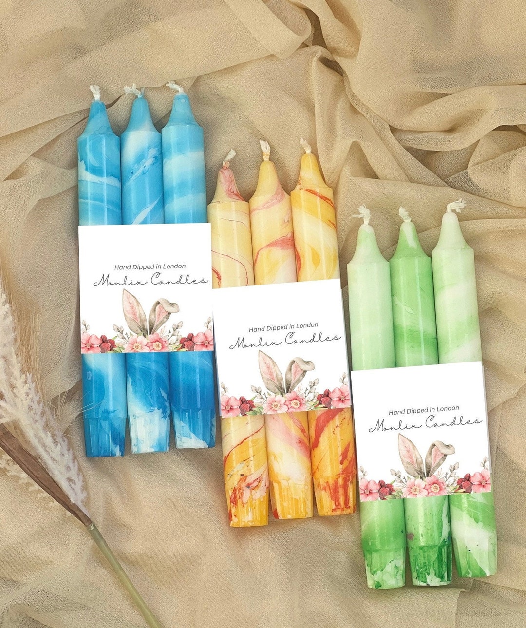 Easter Taper Candle Set,easter Bunny Candles,easter Table Candles ...