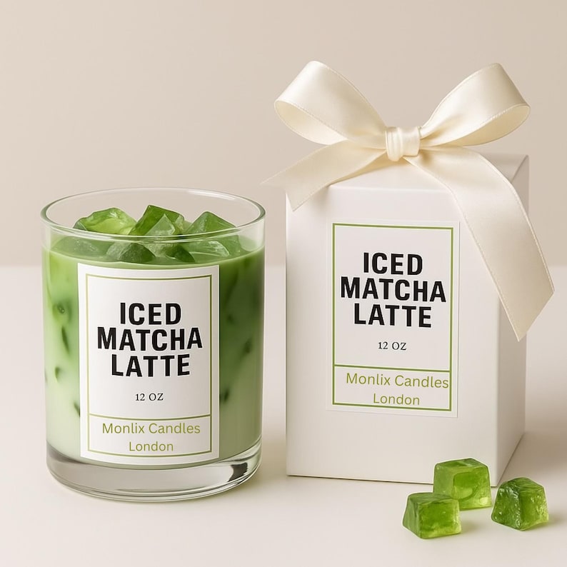 Matcha Latte Scented Candle: Iced Coffee Soy Wax Candle, 12 Oz - Etsy