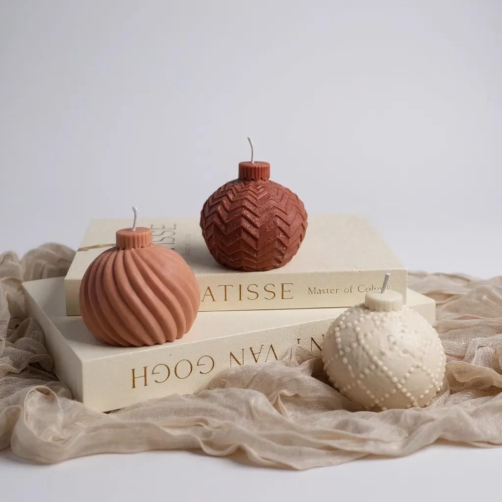 Large Christmas Ball Scented Candle,christmas Ornaments,festive Candle ...