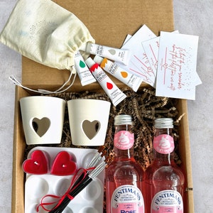 Valentines Date Night Box,paint Your Own Tealight Holder,couple ...