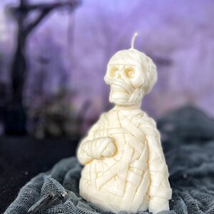 Large Halloween Candle,ghoul Mummy Gift,halloween Table Decor,gothic ...