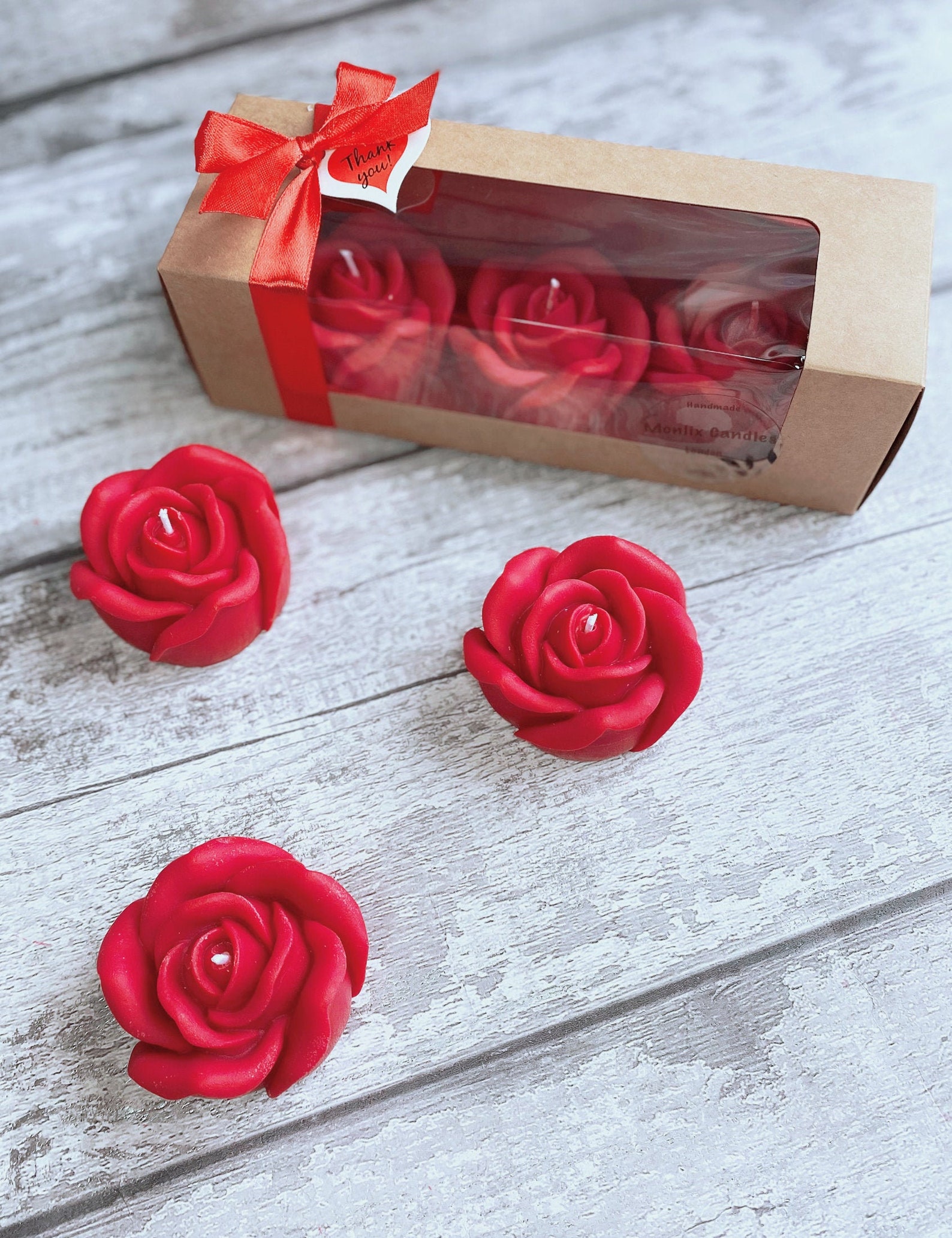 Red Rose Candle Setromantic Gift Idea Gift Ideas for Her - Etsy UK