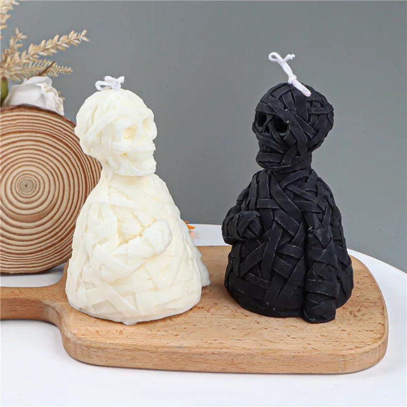 Large Halloween Candle,ghoul Mummy Gift,halloween Table Decor,gothic ...