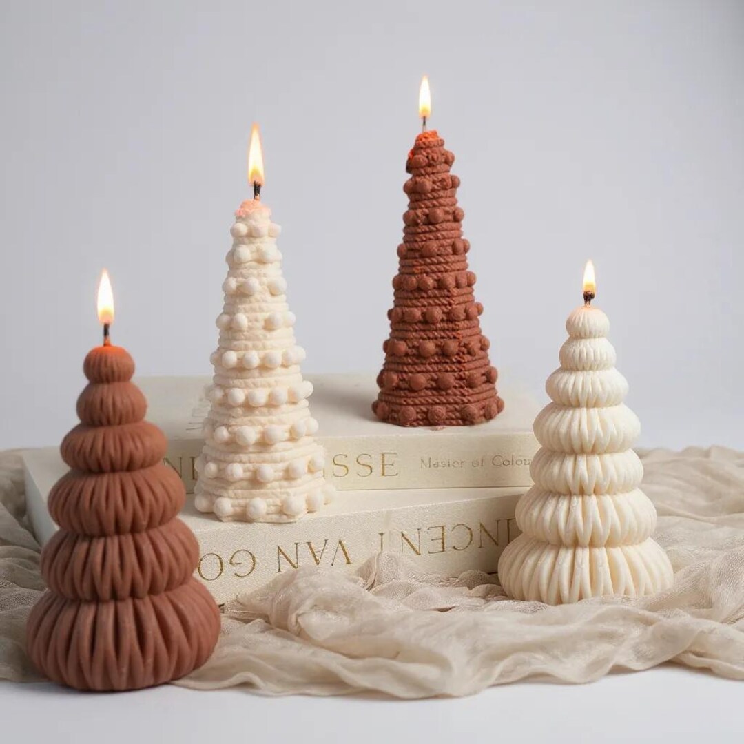 Large Christmas Tree Pillar Candle Gift for Women,christas Tree Shaped ...