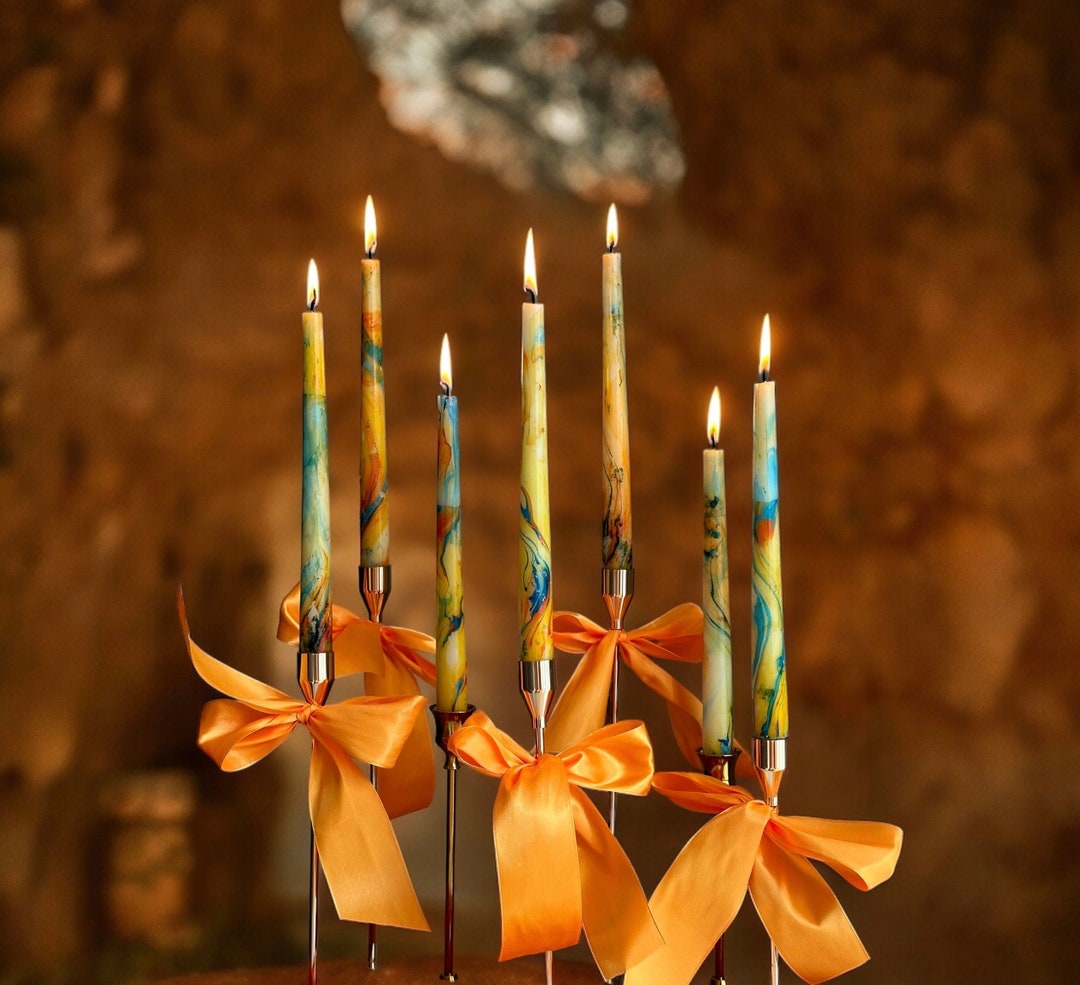 Marble Tall Taper Candles,dinner Table Candles,candle Sticks ...