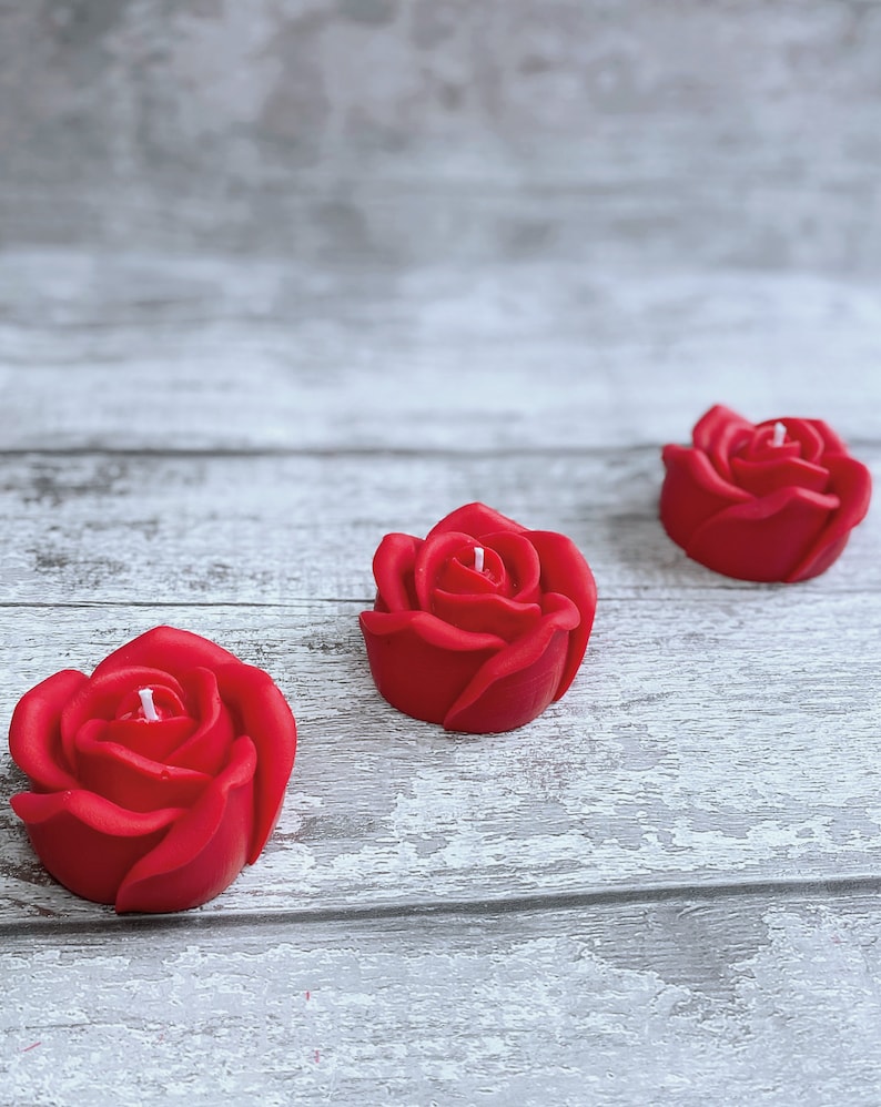 Red Rose Candle Setromantic Gift Idea Gift Ideas for Her - Etsy UK