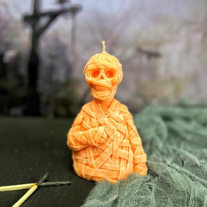 Large Halloween Candle,ghoul Mummy Gift,halloween Table Decor,gothic ...