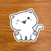 Cute Winking Kawaii Kitty Cat Sticker | Premium High Gloss Eco-friendly ...