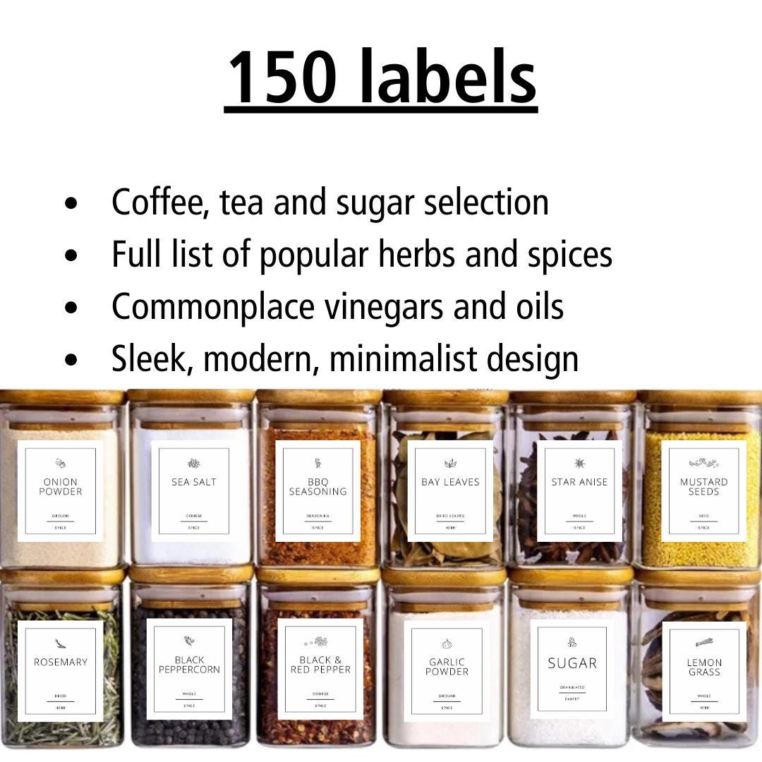Minimalist Kitchen Labels – Pantry, Spices, Oils (PDF & PNG) - Etsy UK