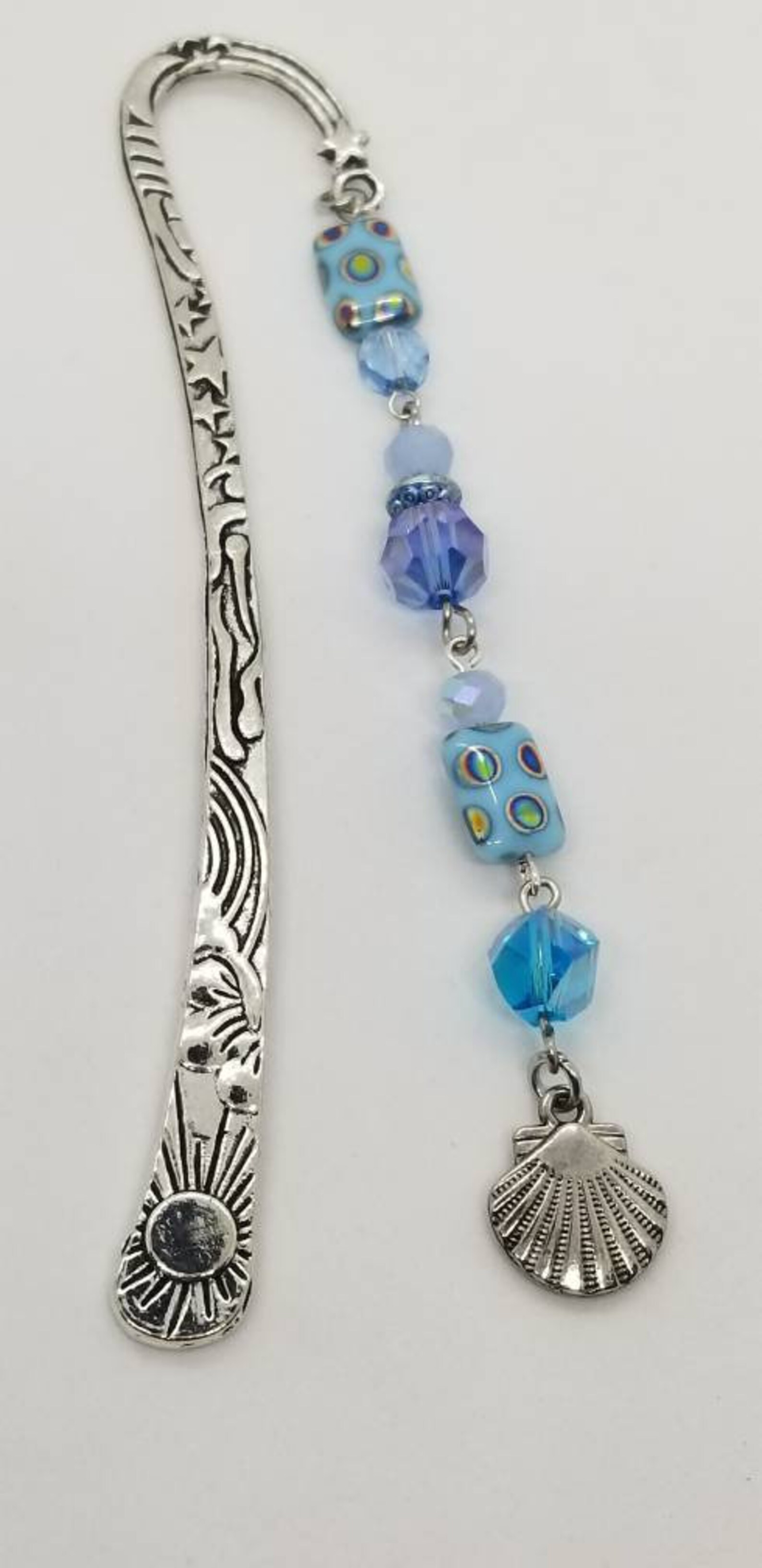 Metal Bookmark Sea Shells Moon Stars Charm Dangle Hook Style Bookmark ...