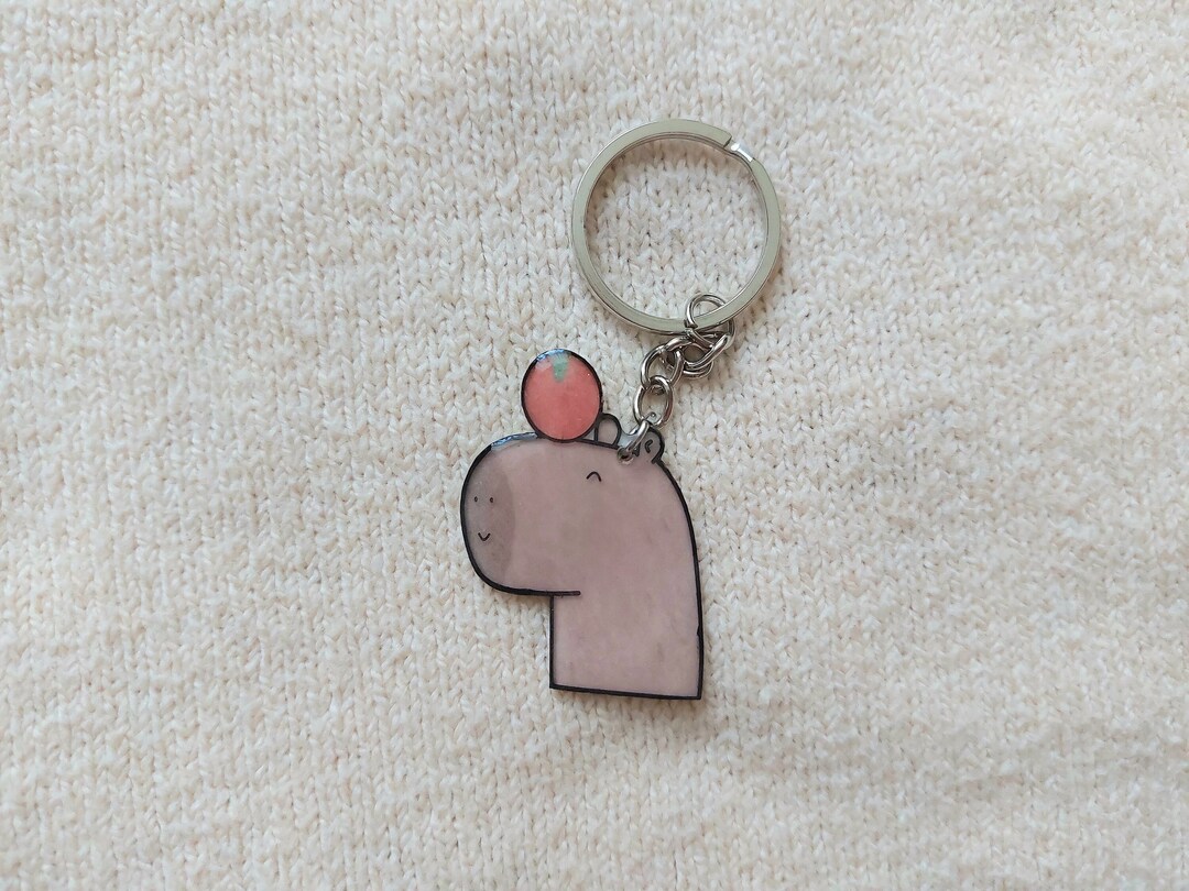 Cute Capybara With Orange Keychain, Capybara Keyring, Capybara Charm - Etsy