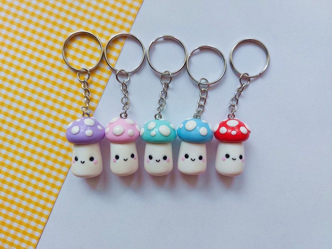 Cute Mushroom Keychain Kawaii Mushroom Keychain Mushroom - Etsy