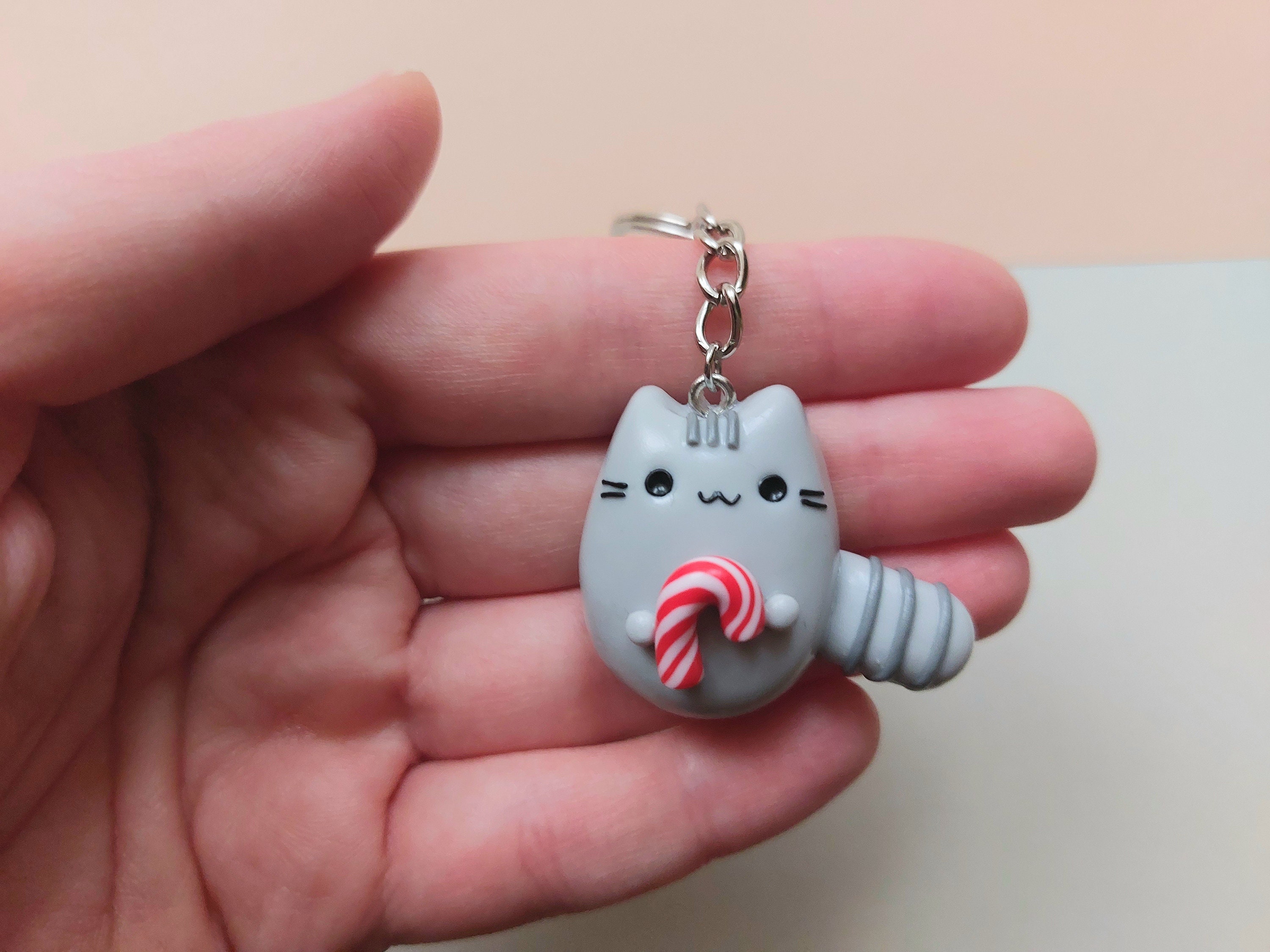 Cute Christmas Pusheen Keychain, Pusheen Keyring, Pusheen Charm ...