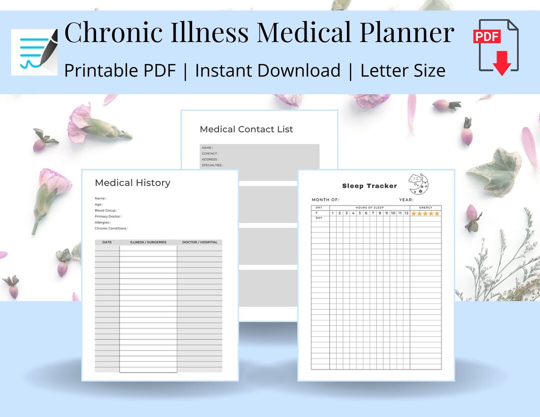 Chronic Illness Planner, Medical Planner, Health Care Planner, Medical ...