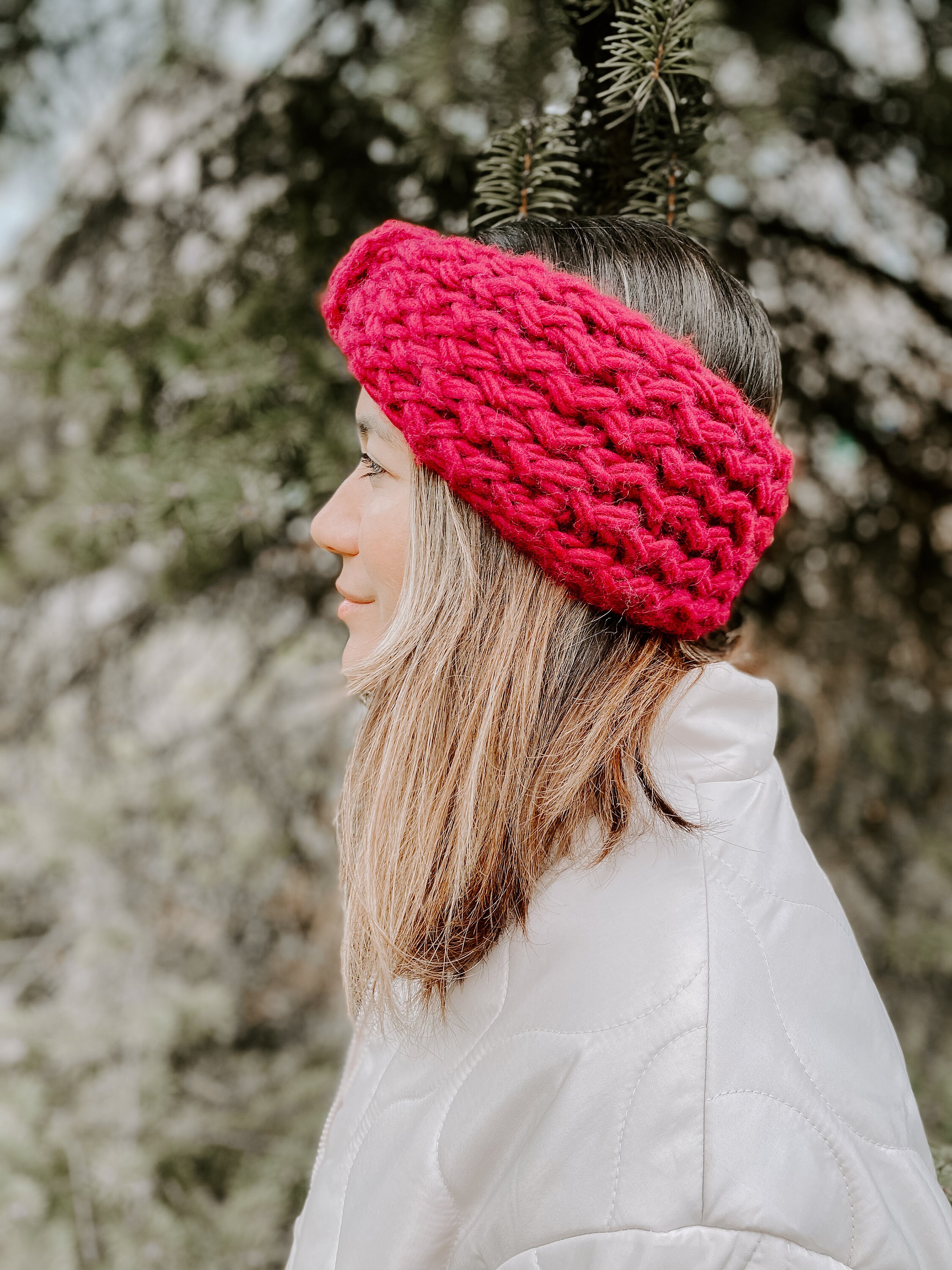 Merino Wool Twisted Headband, Chunky Yarn, Hand Knitted Headband, Warm ...