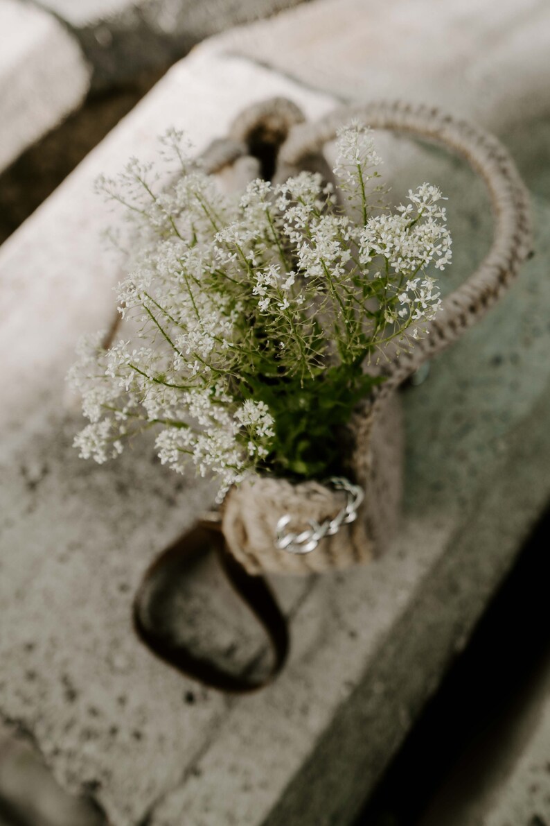 Crochet Summer Jute Round Boho Bag With Leather Handles - Etsy