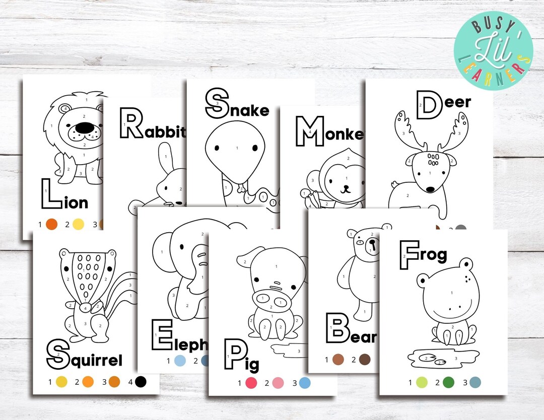Animal Coloring by Number Pages, Animal Printable, Animal Games ...