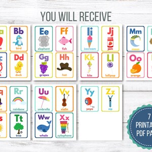 Alphabet Printable Flash Cards, Uppercase and Lowercase, ABC, Preschool ...