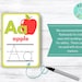 Alphabet Tracing Printable Flash Cards,uppercase and Lowercase,writing ...